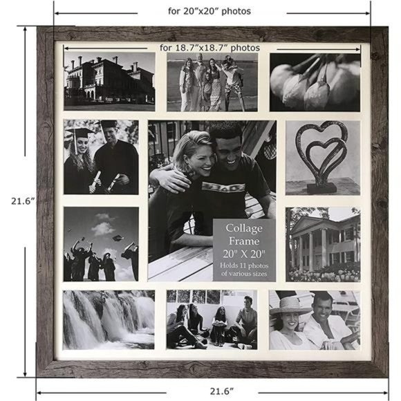 Accents | Rustic Oak Wood Grain Picture Frame 2x20 With Multi Openings ...